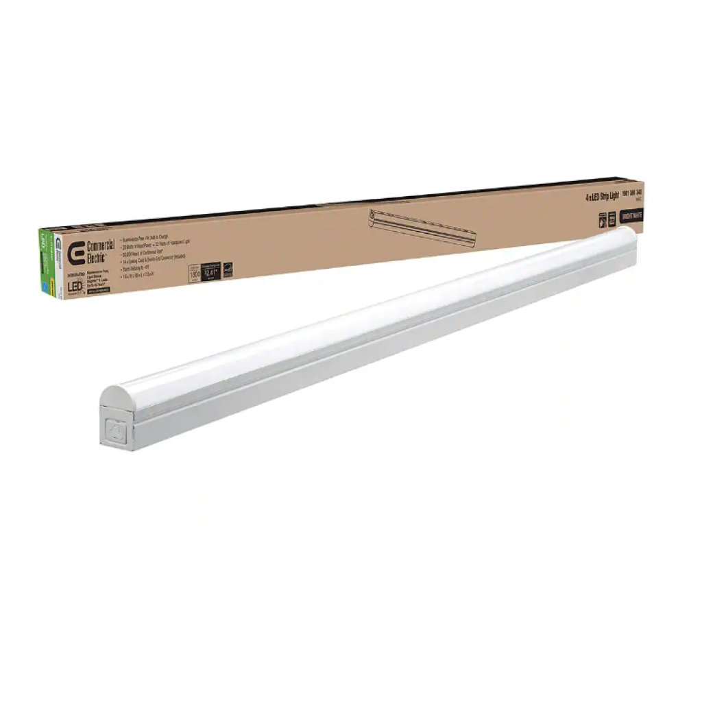 Plug In or Direct Wire Power Connection 4 ft. White 4000K Integrated ...